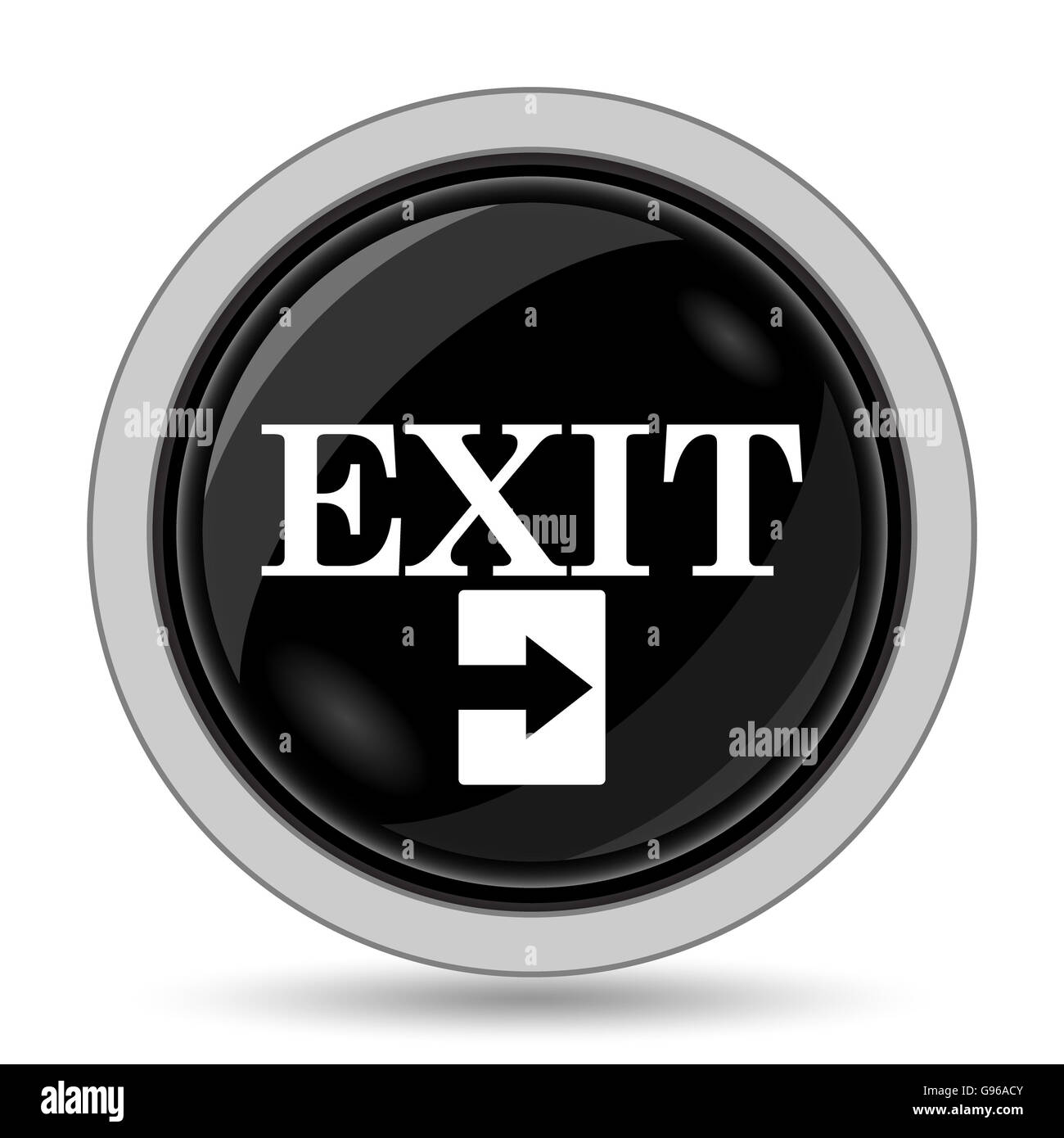 Exit icon. Internet button on white background Stock Photo - Alamy