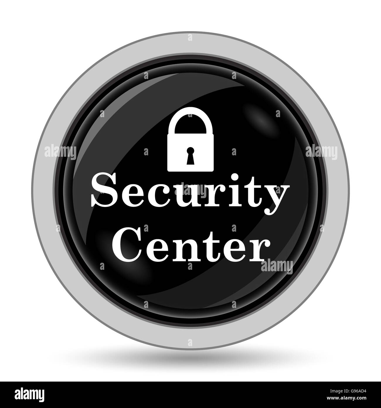 Security center icon. Internet button on white background Stock Photo ...