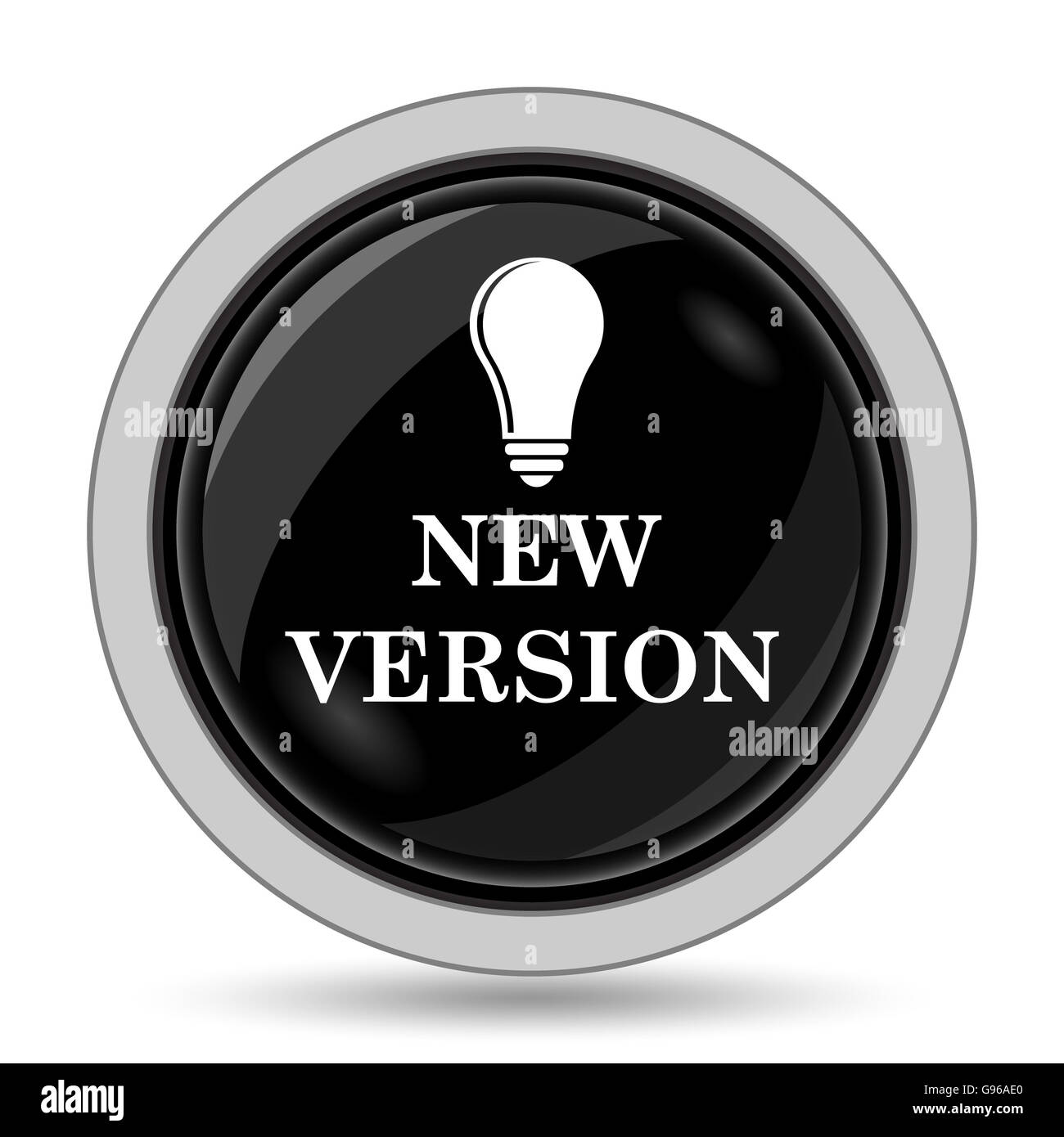 New version icon. Internet button on white background Stock Photo - Alamy