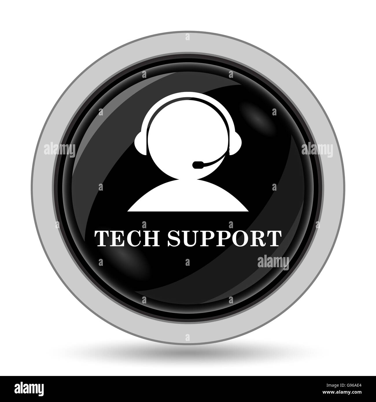 Tech support icon. Internet button on white background Stock Photo - Alamy