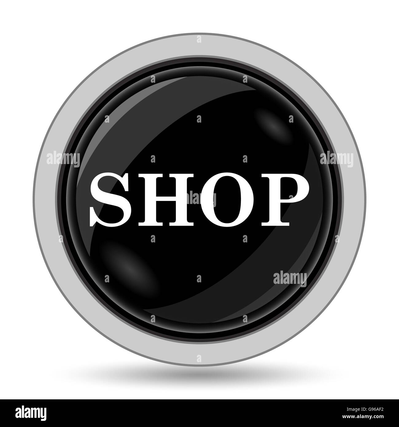 Shop icon. Internet button on white background Stock Photo - Alamy