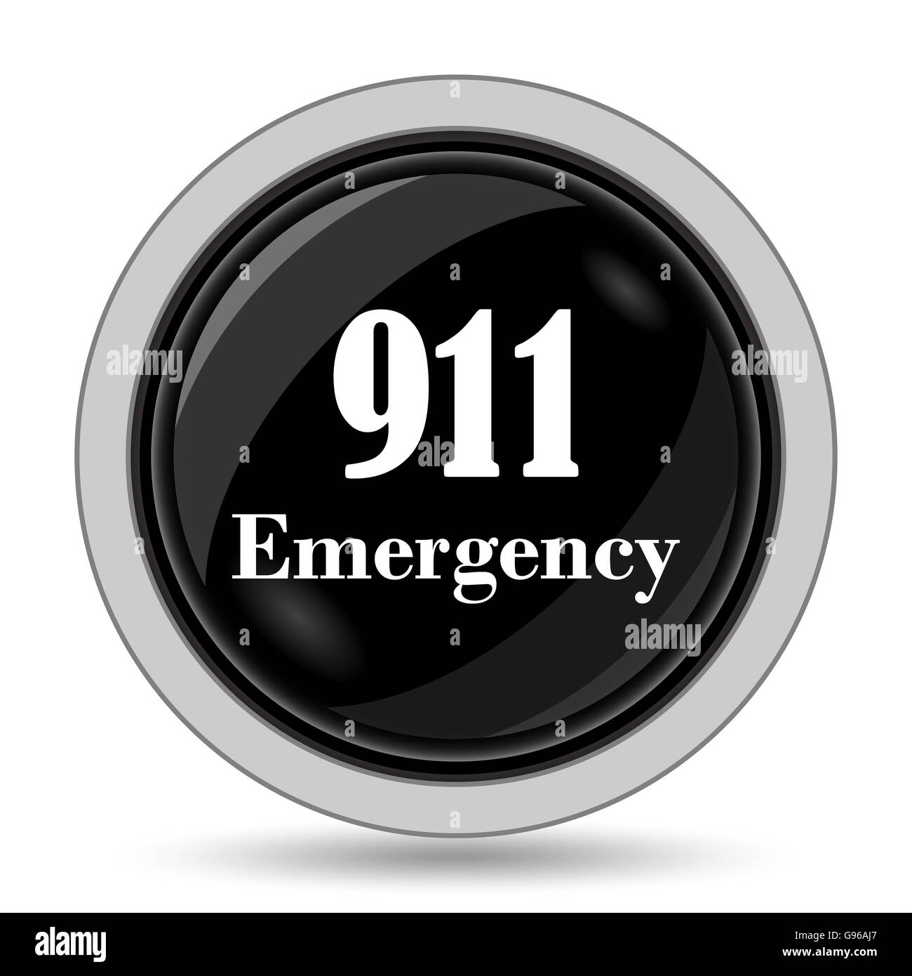 911 Emergency icon. Internet button on white background Stock Photo - Alamy