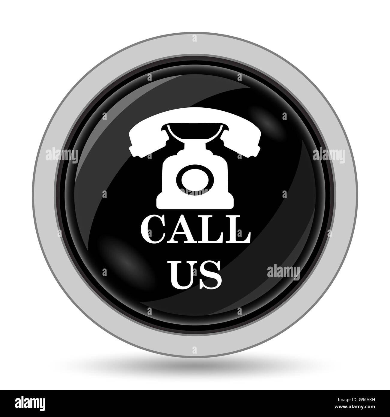 Call us icon. Internet button on white background Stock Photo - Alamy