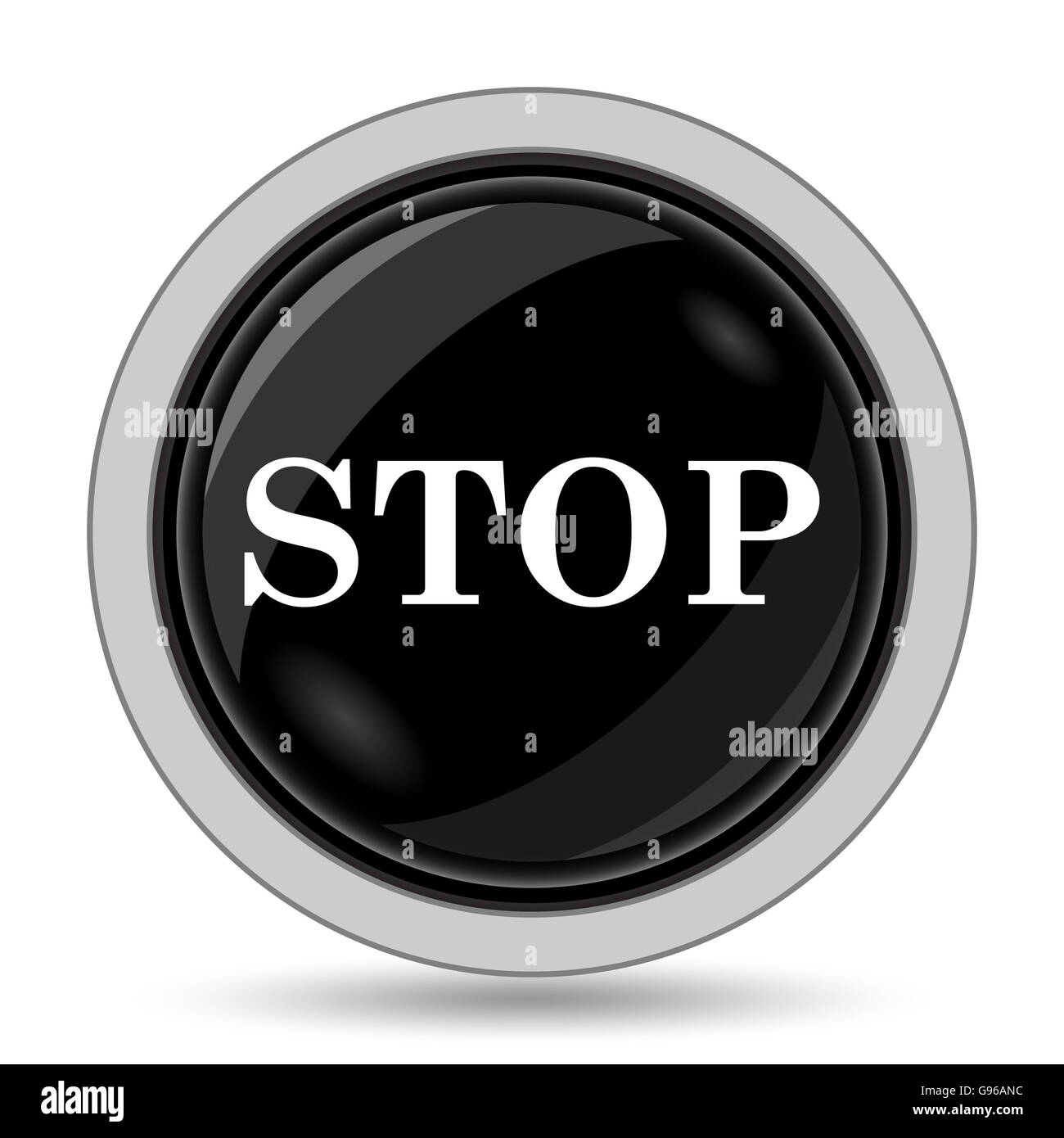 Stop icon. Internet button on white background Stock Photo - Alamy