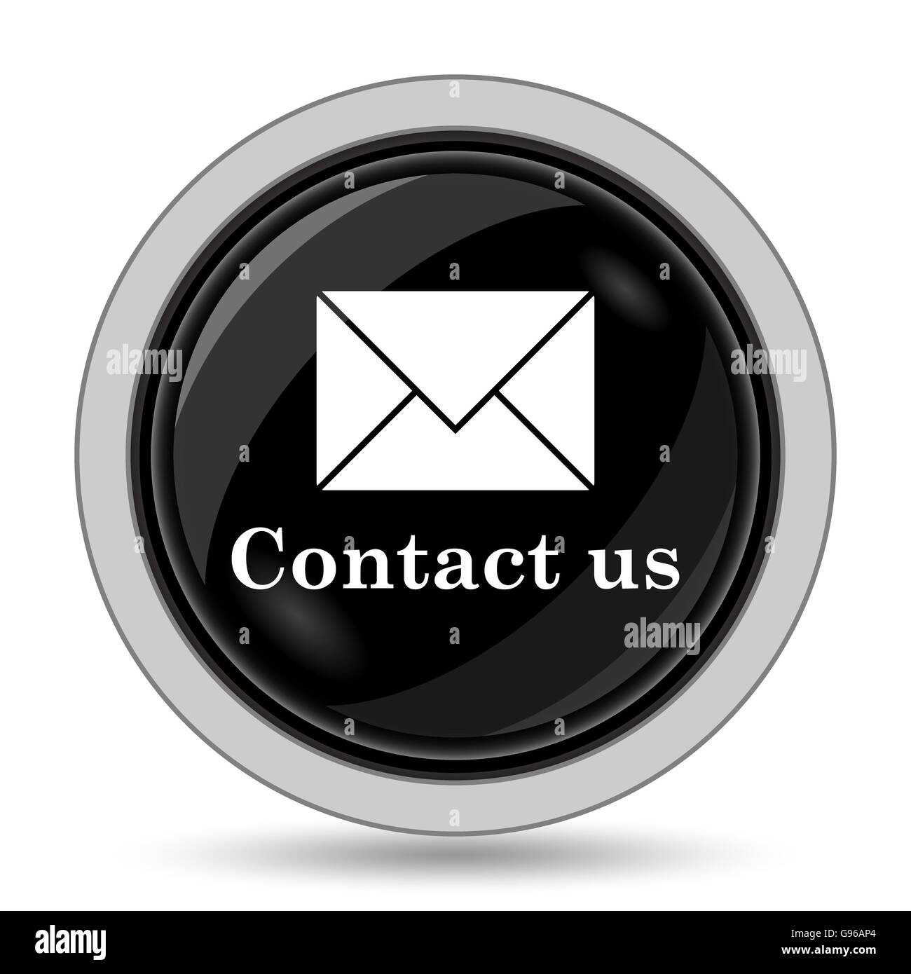 Contact us icon. Internet button on white background Stock Photo - Alamy