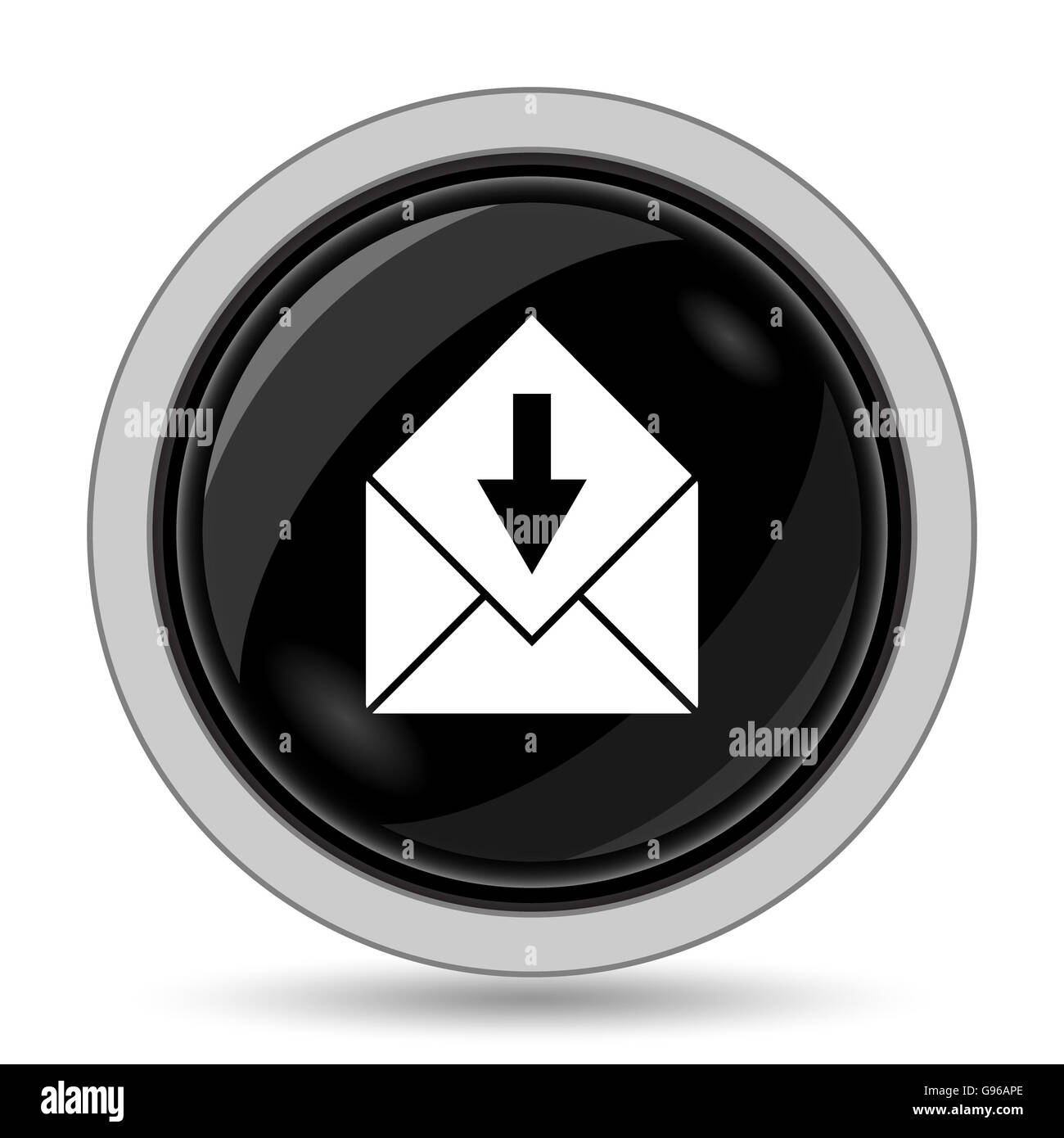 Receive e-mail icon. Internet button on white background Stock Photo ...
