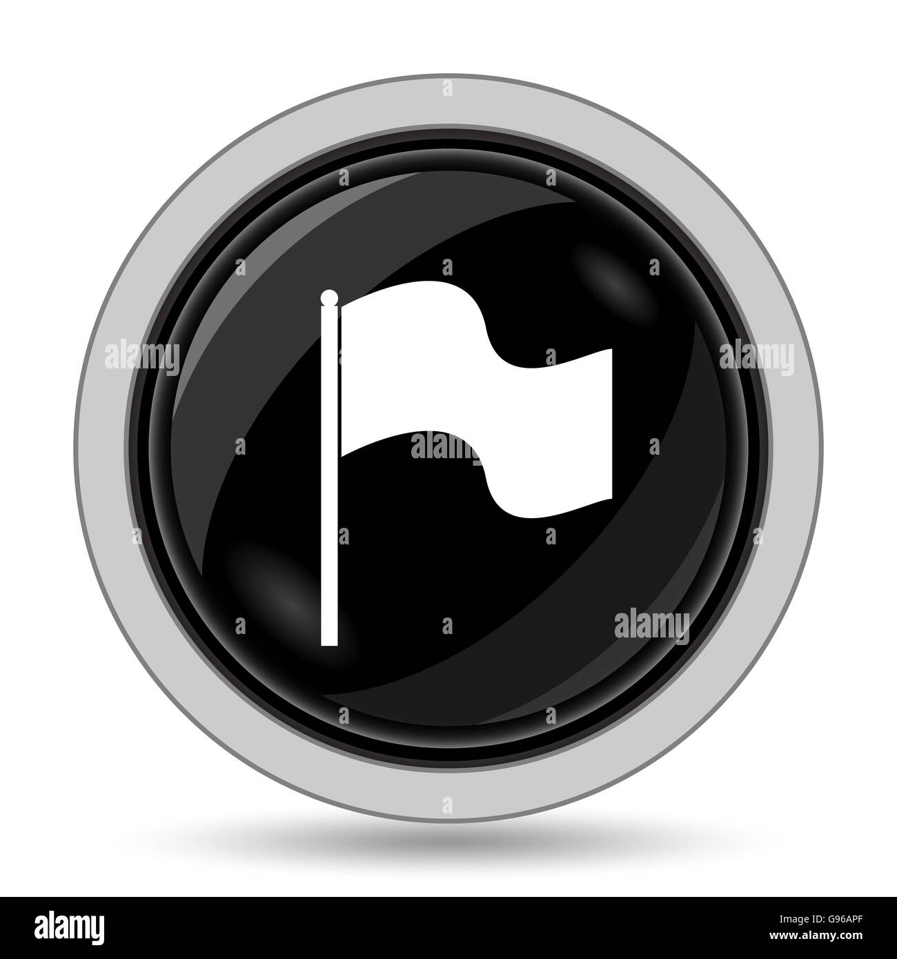 Flag icon. Internet button on white background Stock Photo - Alamy