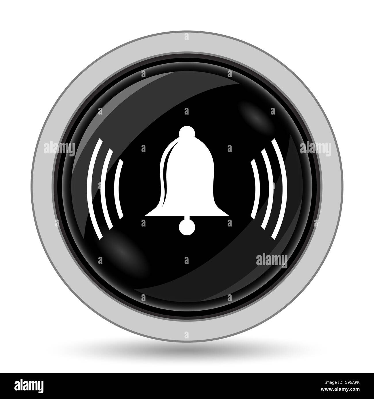 Bell icon. Internet button on white background Stock Photo - Alamy