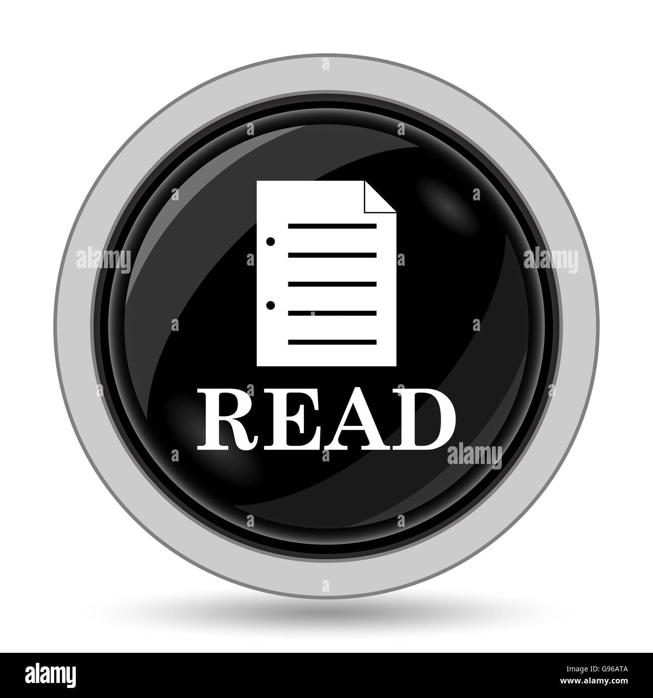 Read icon. Internet button on white background Stock Photo - Alamy