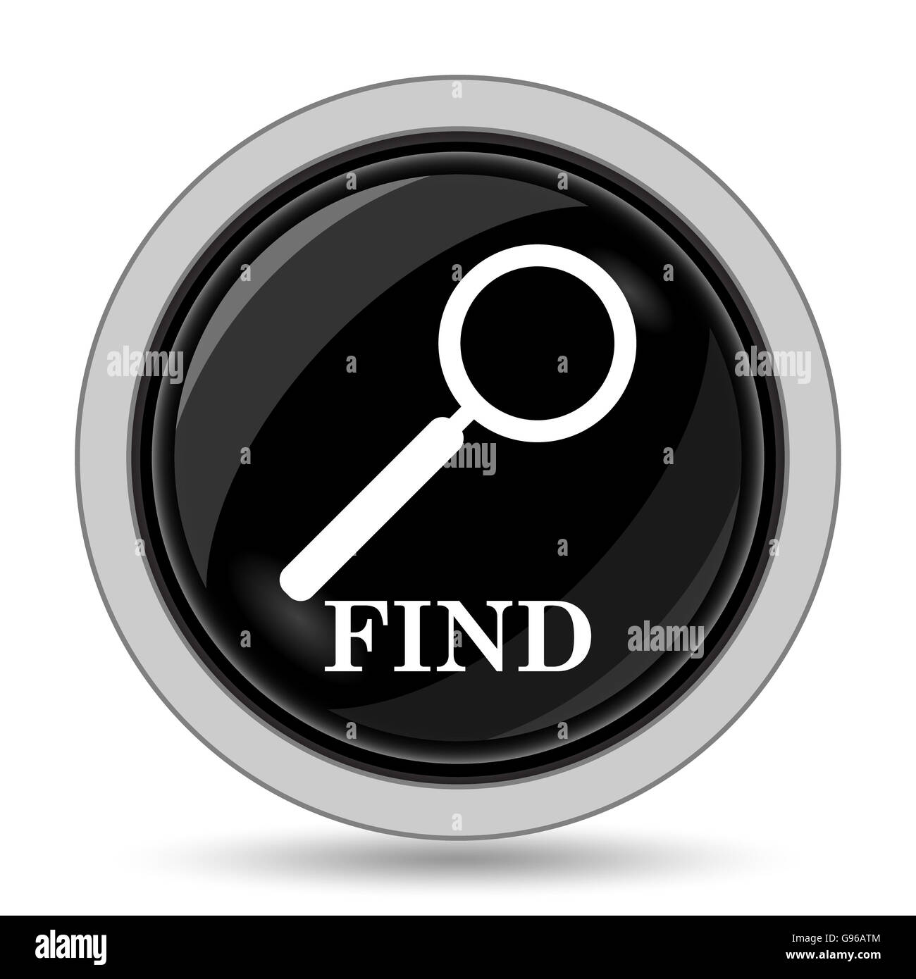 Find icon. Internet button on white background Stock Photo - Alamy
