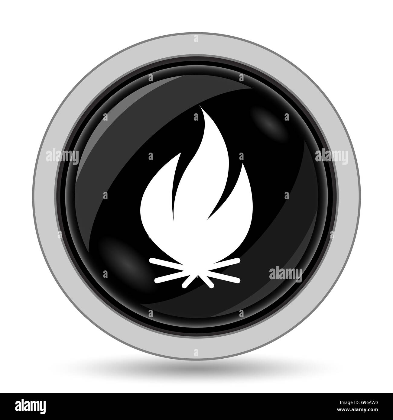 Fire icon. Internet button on white background Stock Photo - Alamy