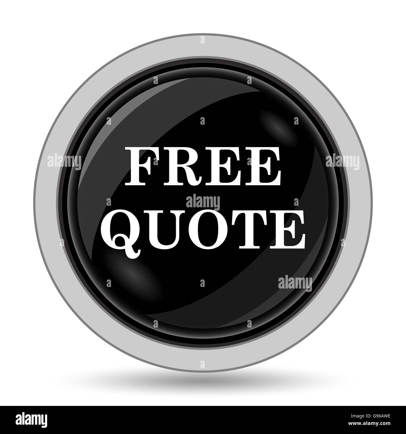Free quote icon. Internet button on white background Stock Photo - Alamy
