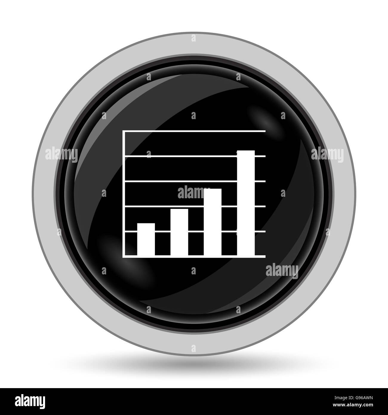 Chart bars icon. Internet button on white background Stock Photo - Alamy