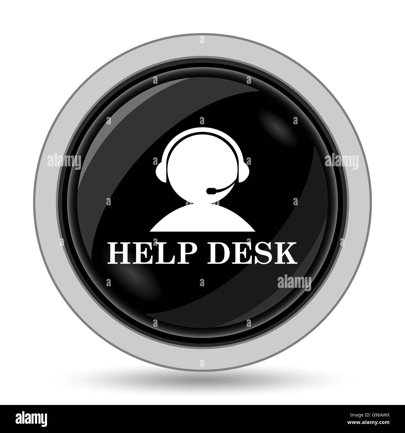 Helpdesk icon. Internet button on white background Stock Photo - Alamy