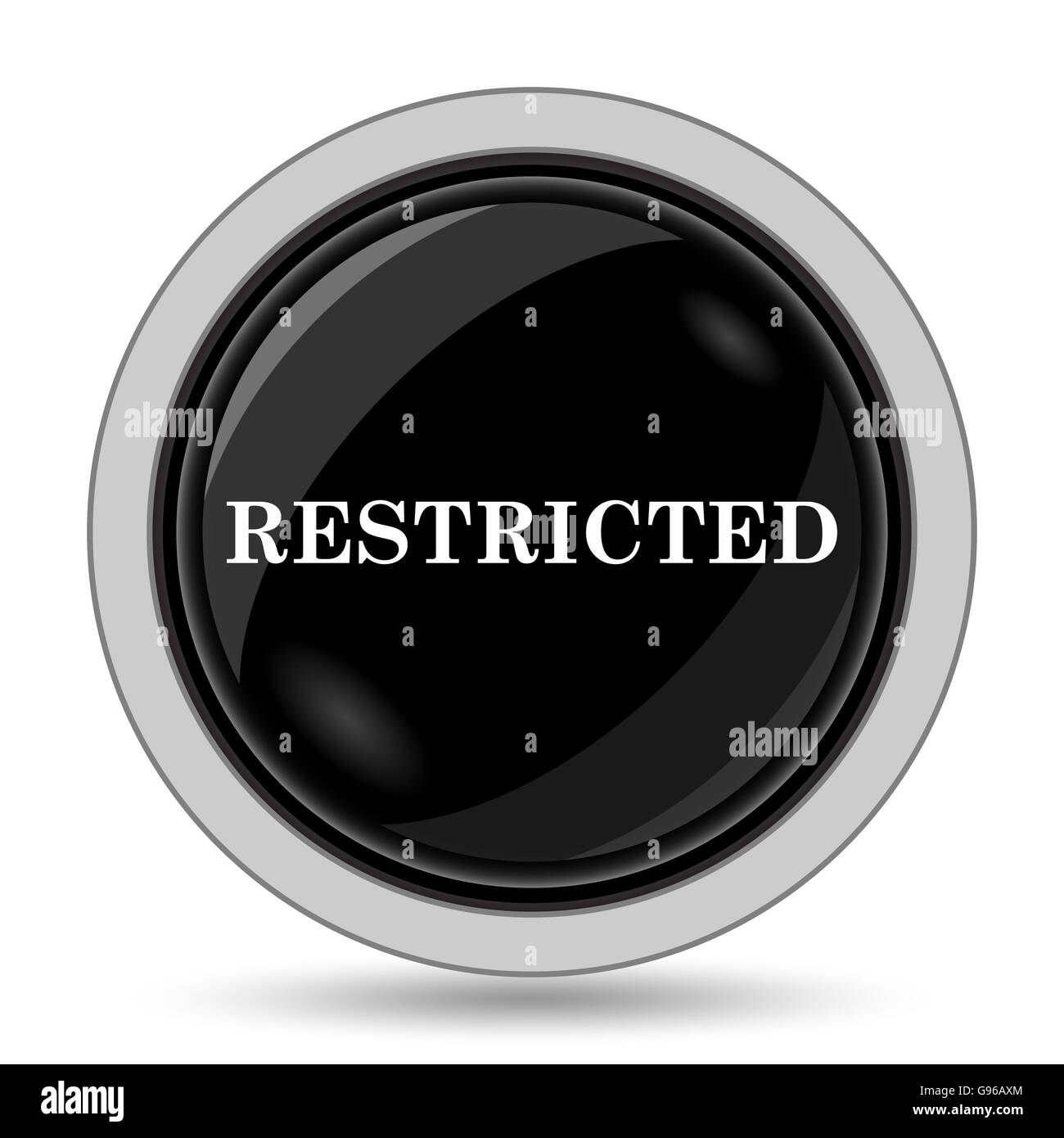 Restricted icon. Internet button on white background Stock Photo - Alamy
