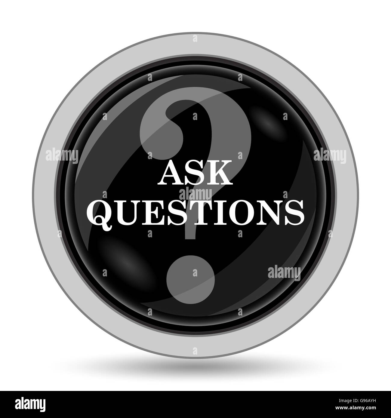 Frequently asked questions Black and White Stock Photos & Images - Alamy