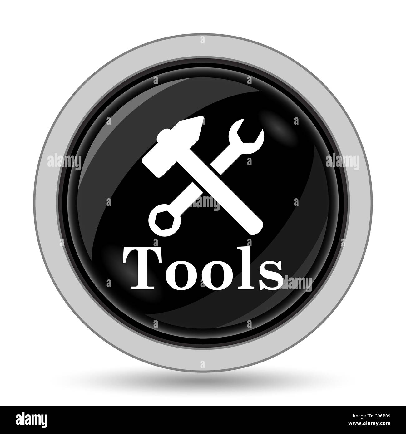 Tools icon. Internet button on white background Stock Photo - Alamy