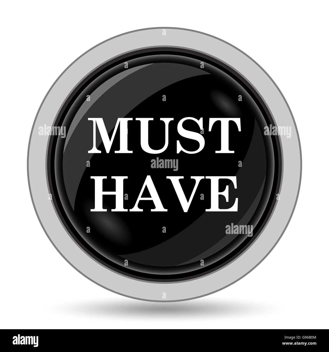 Must have icon. Internet button on white background Stock Photo - Alamy
