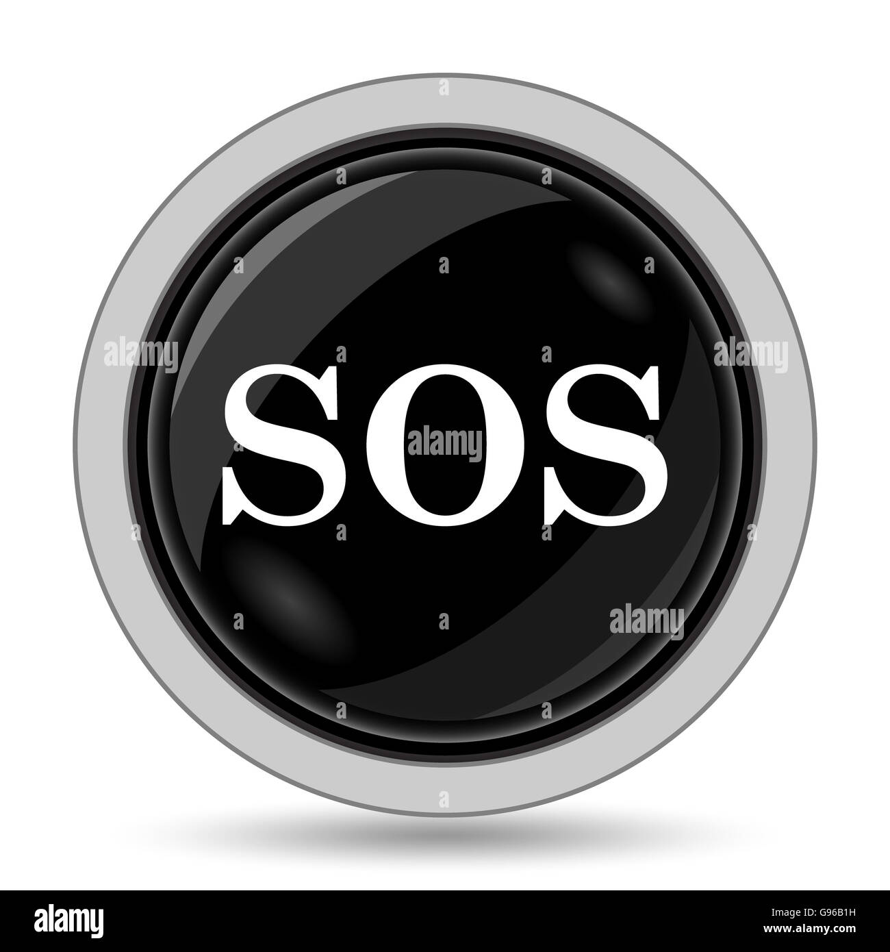 SOS icon. Internet button on white background Stock Photo - Alamy