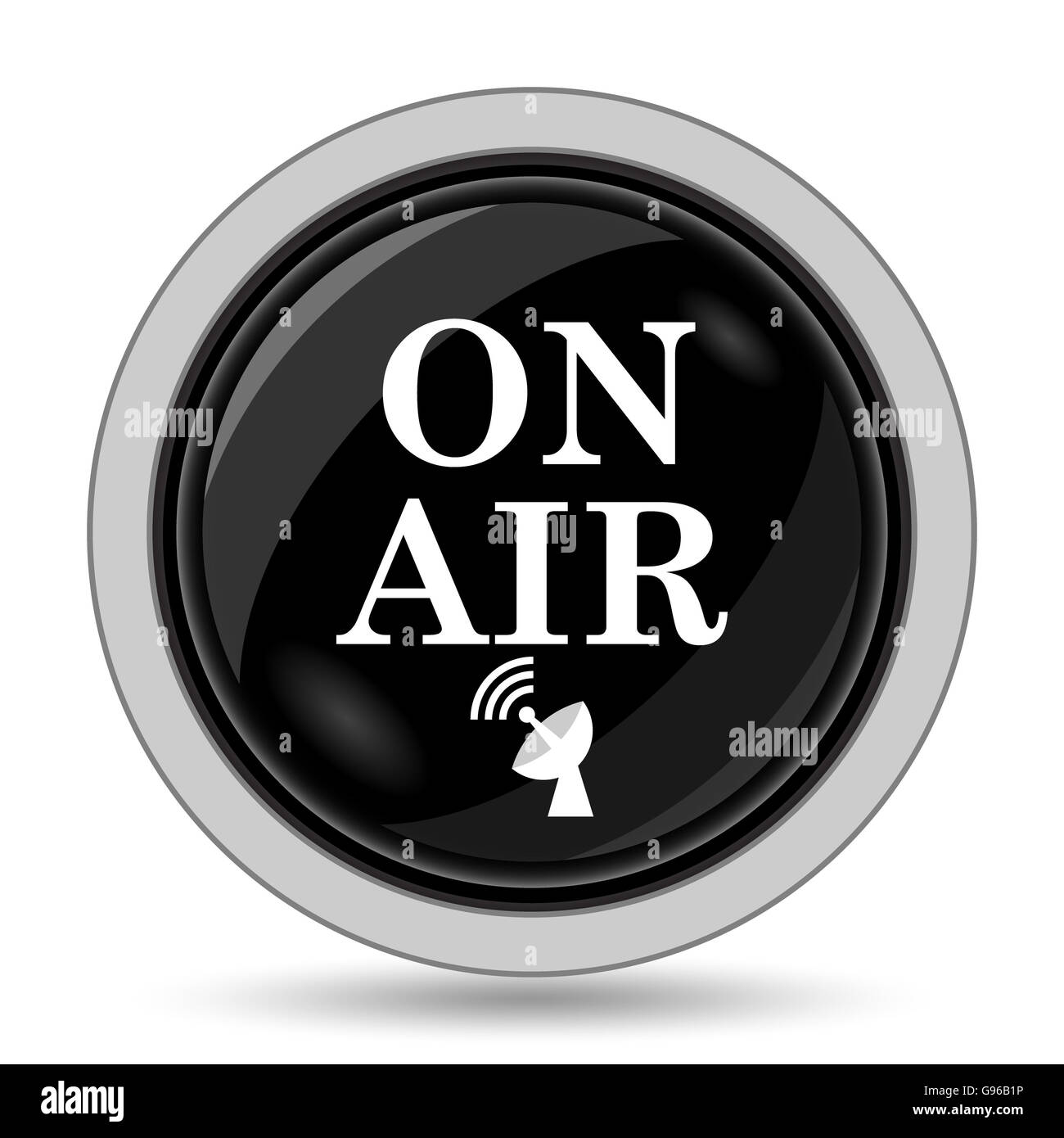 On air icon. Internet button on white background Stock Photo - Alamy
