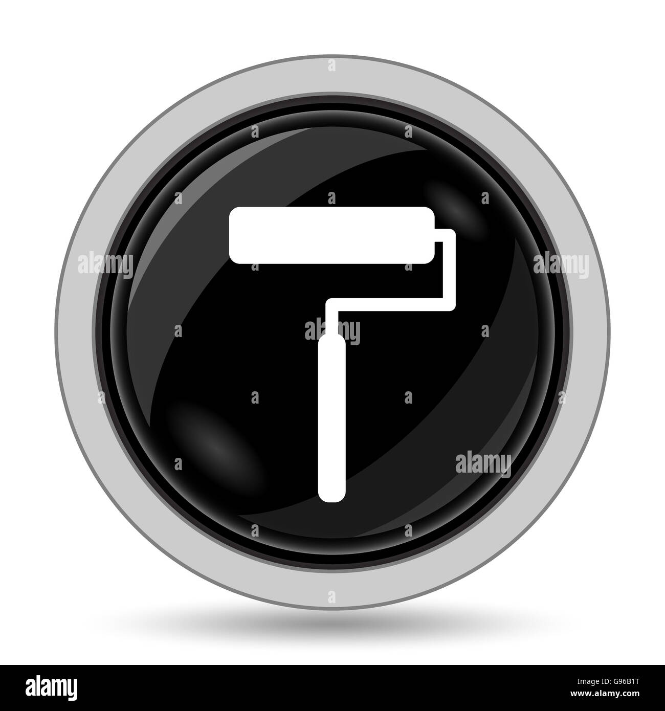 Roller icon. Internet button on white background Stock Photo - Alamy