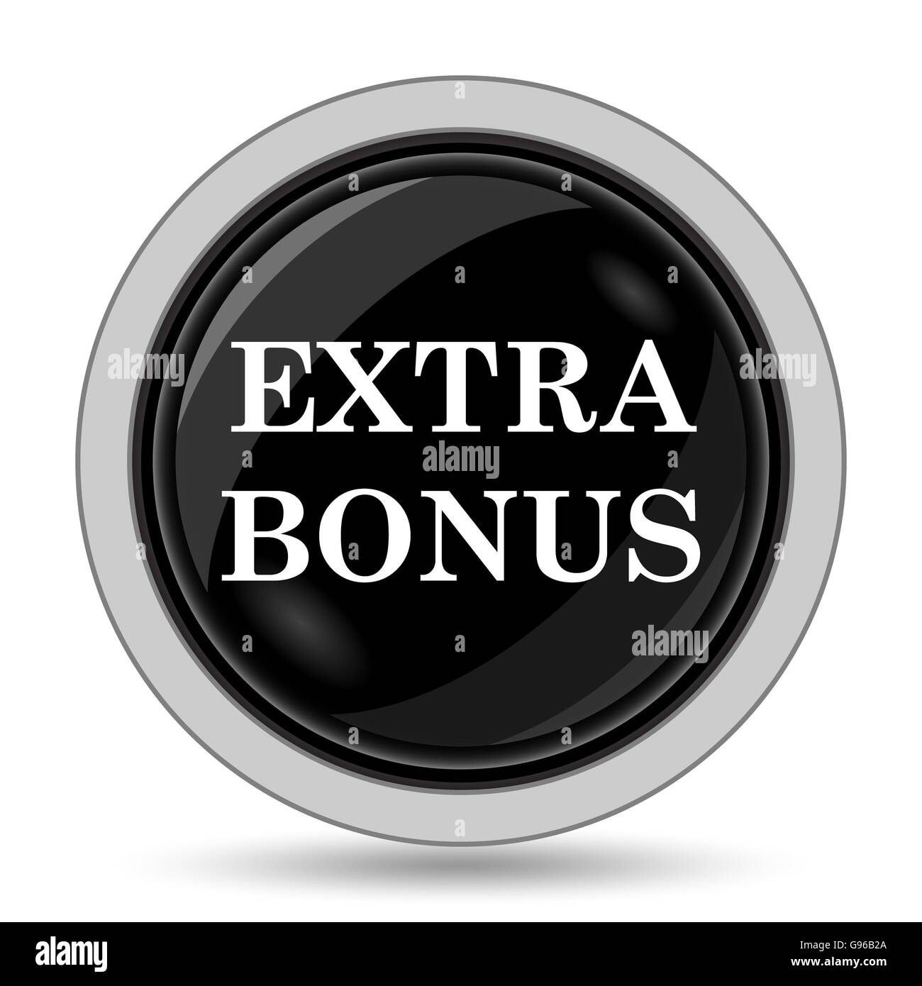 Extra bonus icon. Internet button on white background Stock Photo - Alamy