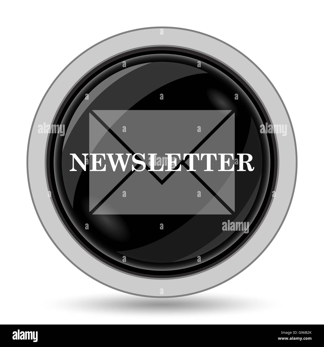 Newsletter icon. Internet button on white background Stock Photo - Alamy