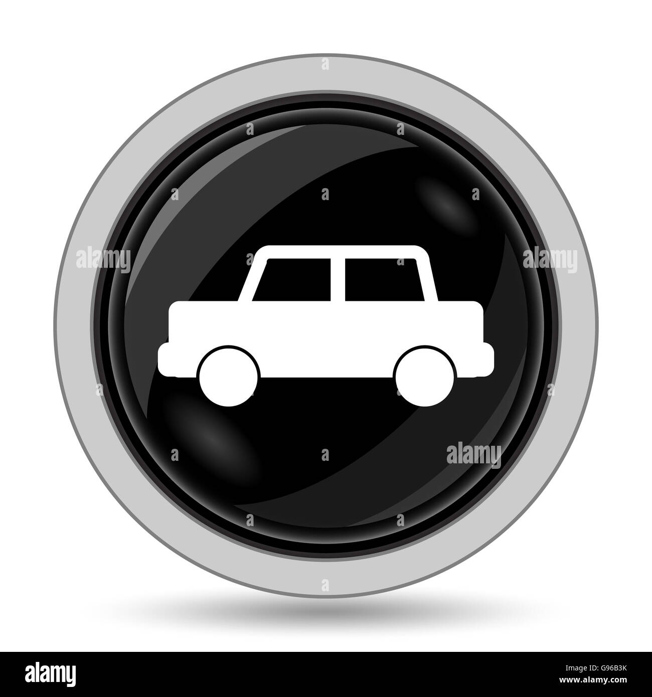Car icon. Internet button on white background Stock Photo - Alamy