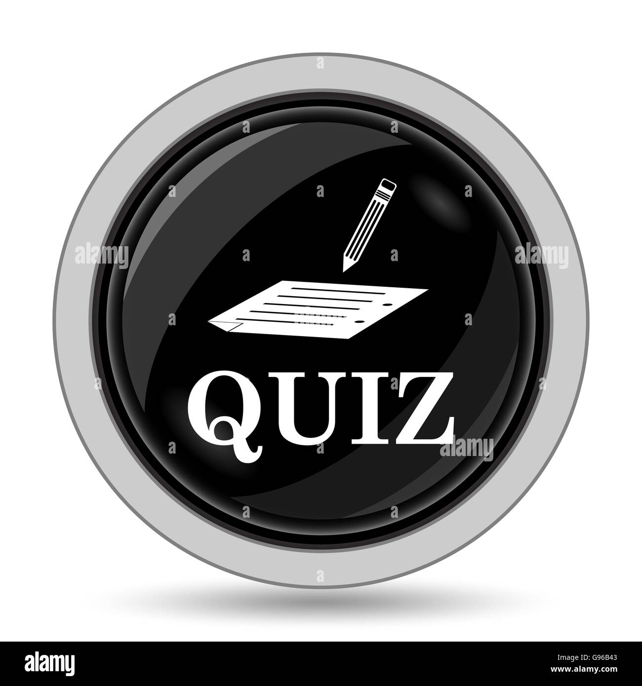Quiz icon. Internet button on white background Stock Photo - Alamy