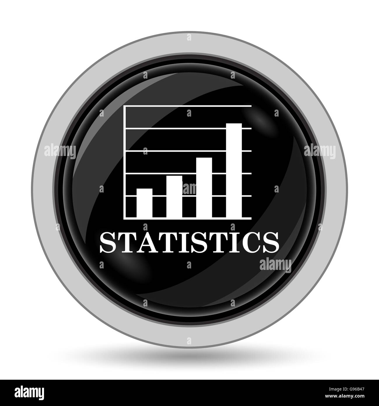 Statistics icon. Internet button on white background Stock Photo - Alamy