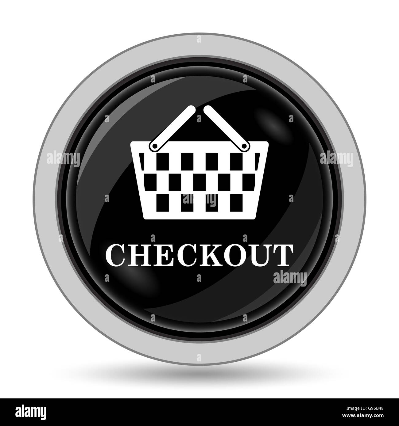 Checkout icon. Internet button on white background Stock Photo - Alamy
