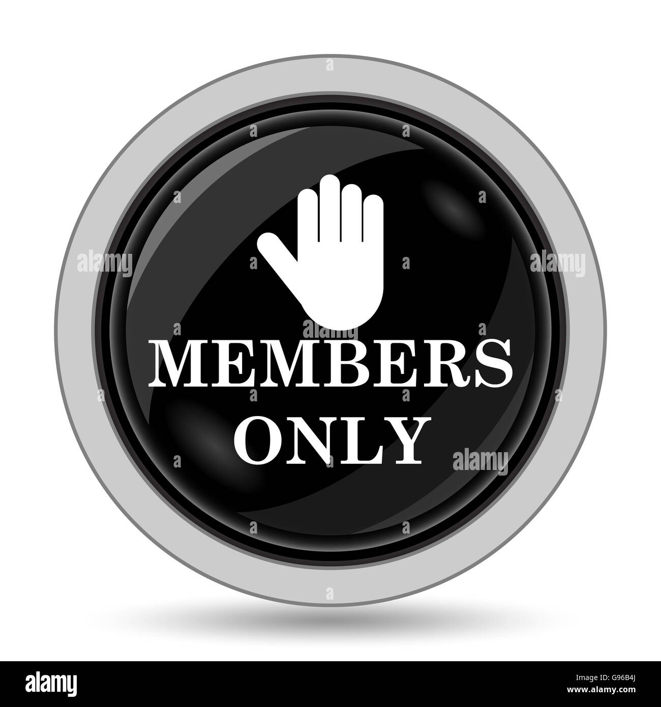 Members only icon. Internet button on white background Stock Photo - Alamy