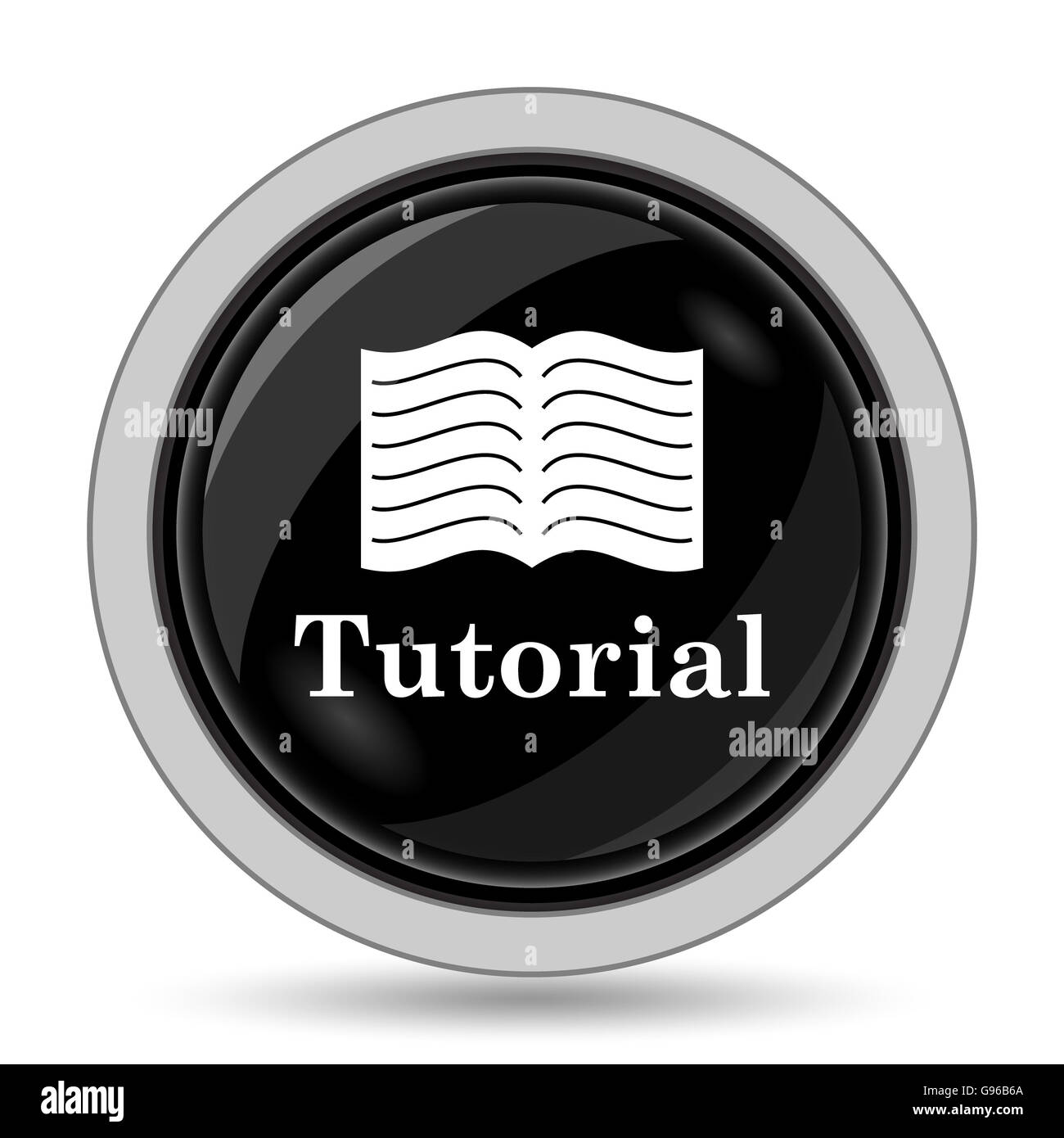 Tutorial icon. Internet button on white background Stock Photo - Alamy