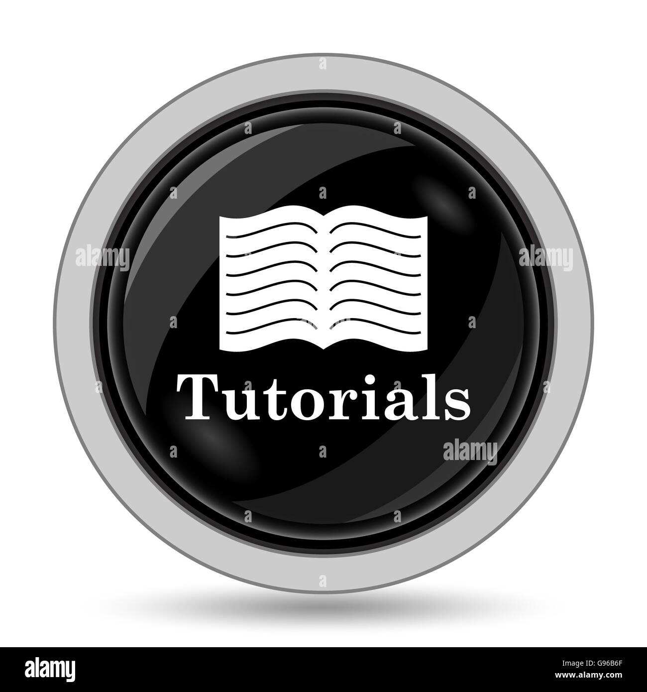Tutorials icon. Internet button on white background Stock Photo - Alamy
