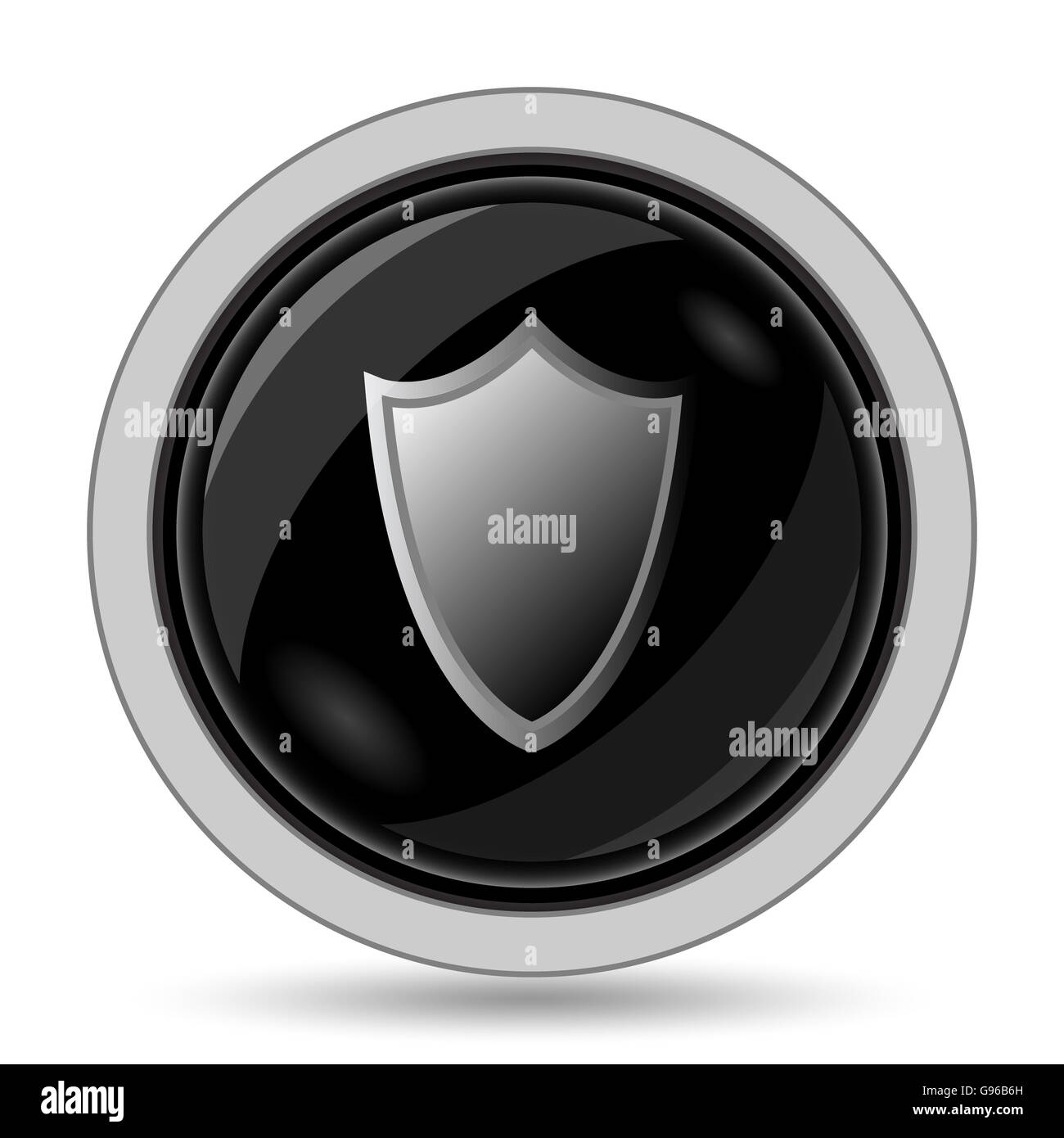 Shield icon. Internet button on white background Stock Photo - Alamy