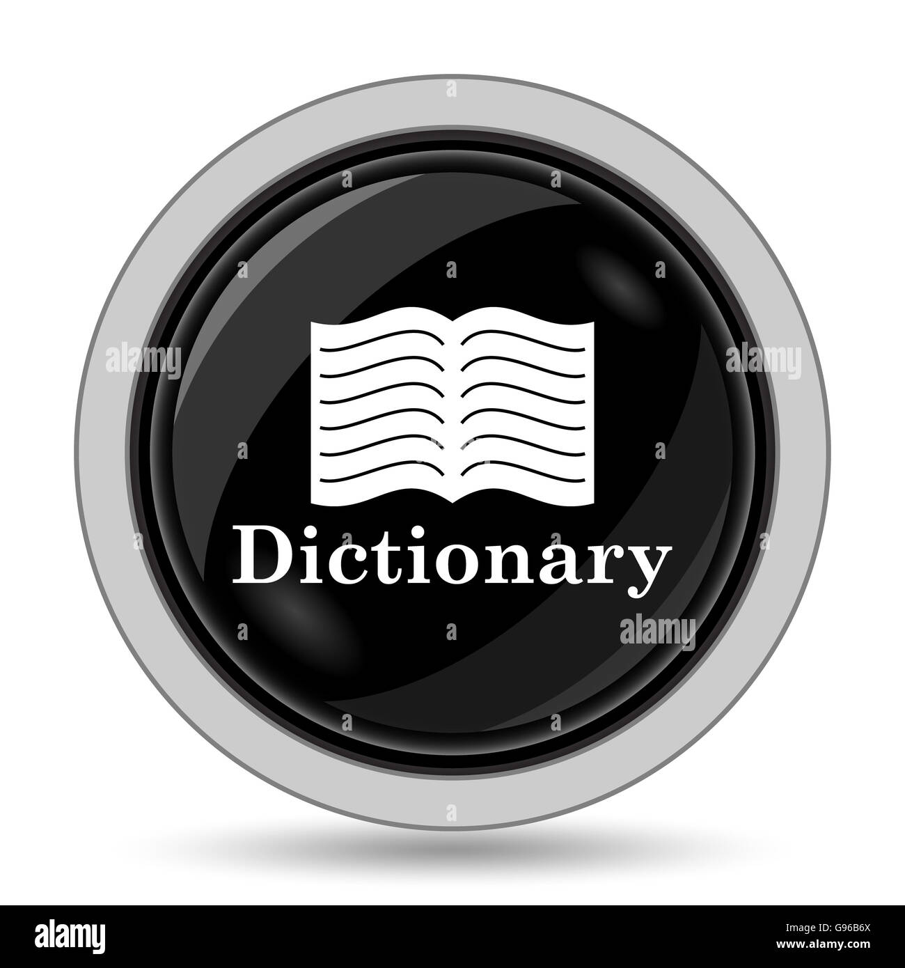Dictionary icon. Internet button on white background Stock Photo - Alamy