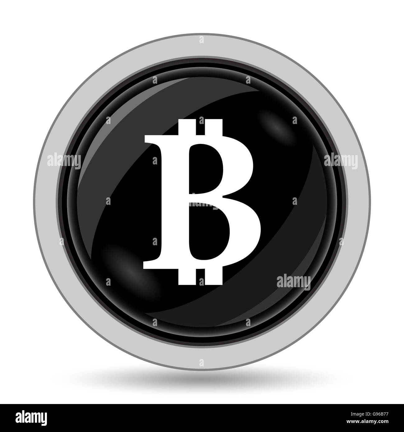 Bitcoin icon. Internet button on white background Stock Photo - Alamy