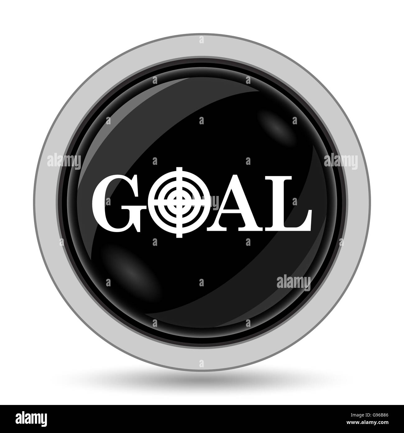 Goal icon. Internet button on white background Stock Photo - Alamy