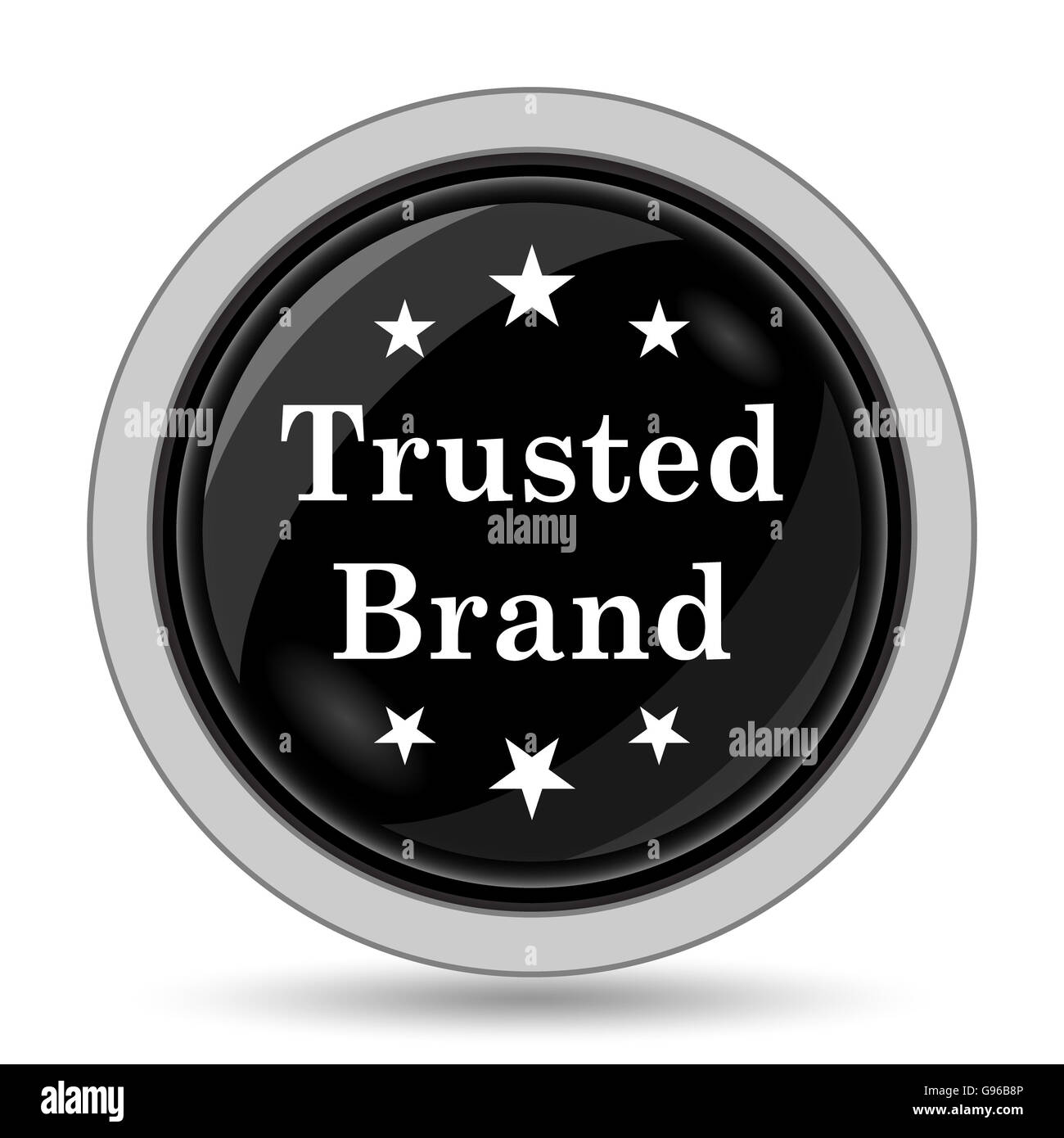 Trusted brand icon. Internet button on white background Stock Photo - Alamy