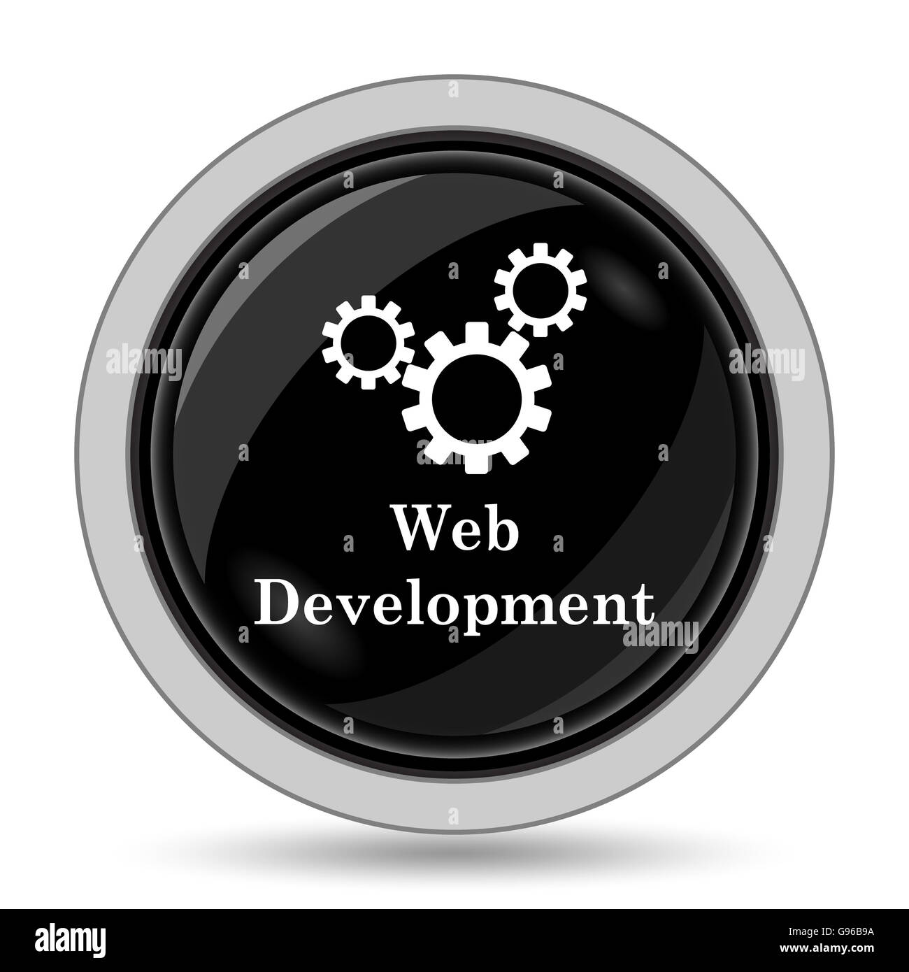Web development icon. Internet button on white background Stock Photo ...