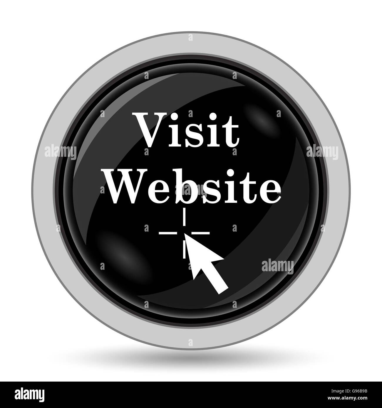 Visit website icon. Internet button on white background Stock Photo - Alamy