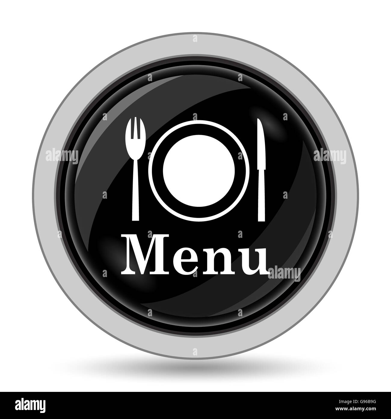 Menu icon. Internet button on white background Stock Photo - Alamy