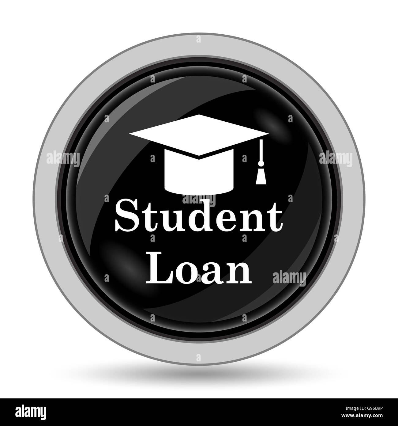 Student loan icon. Internet button on white background Stock Photo - Alamy