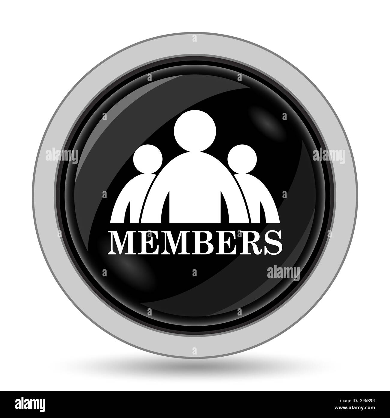 Members icon. Internet button on white background Stock Photo - Alamy