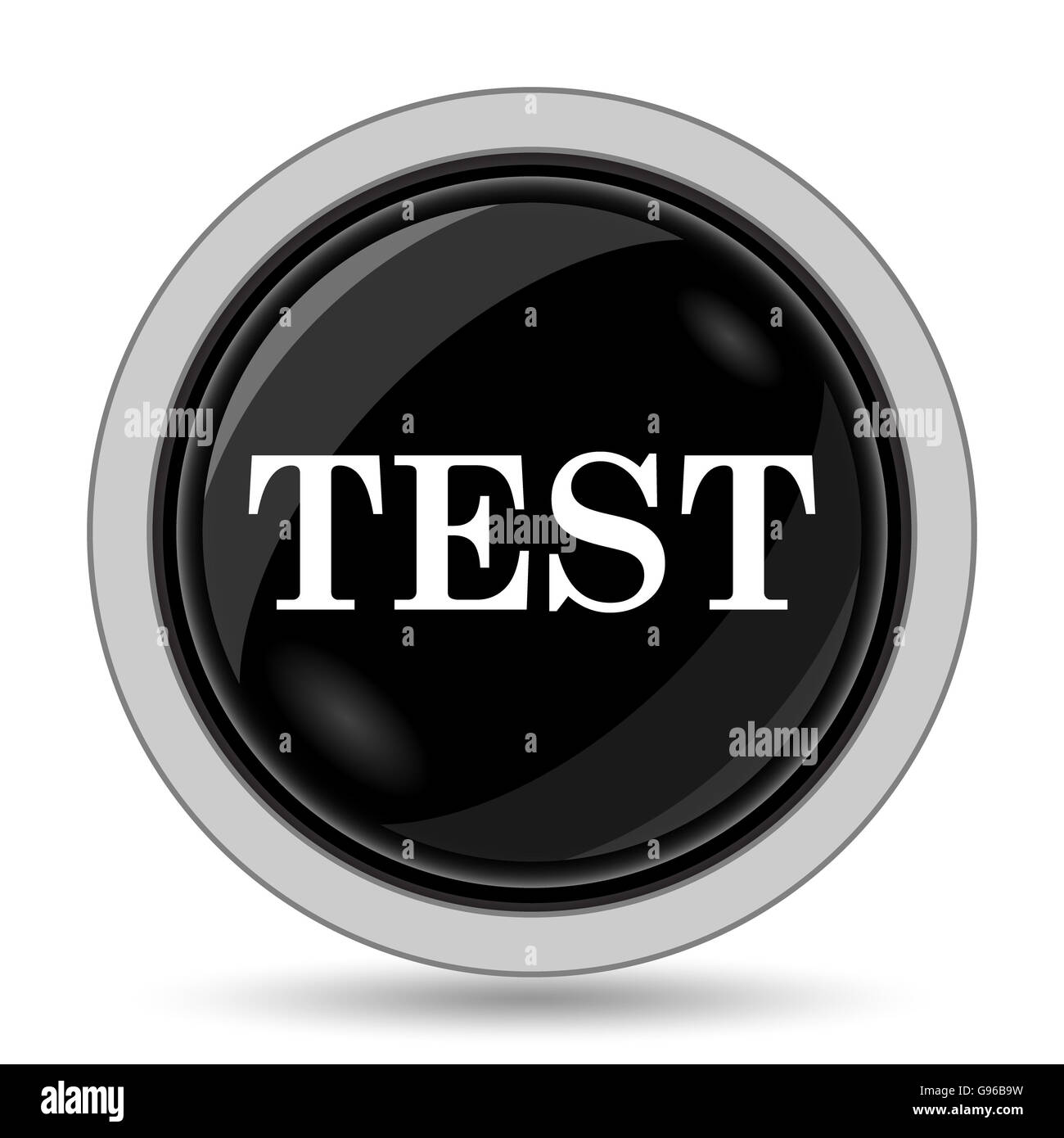 Test icon. Internet button on white background Stock Photo - Alamy