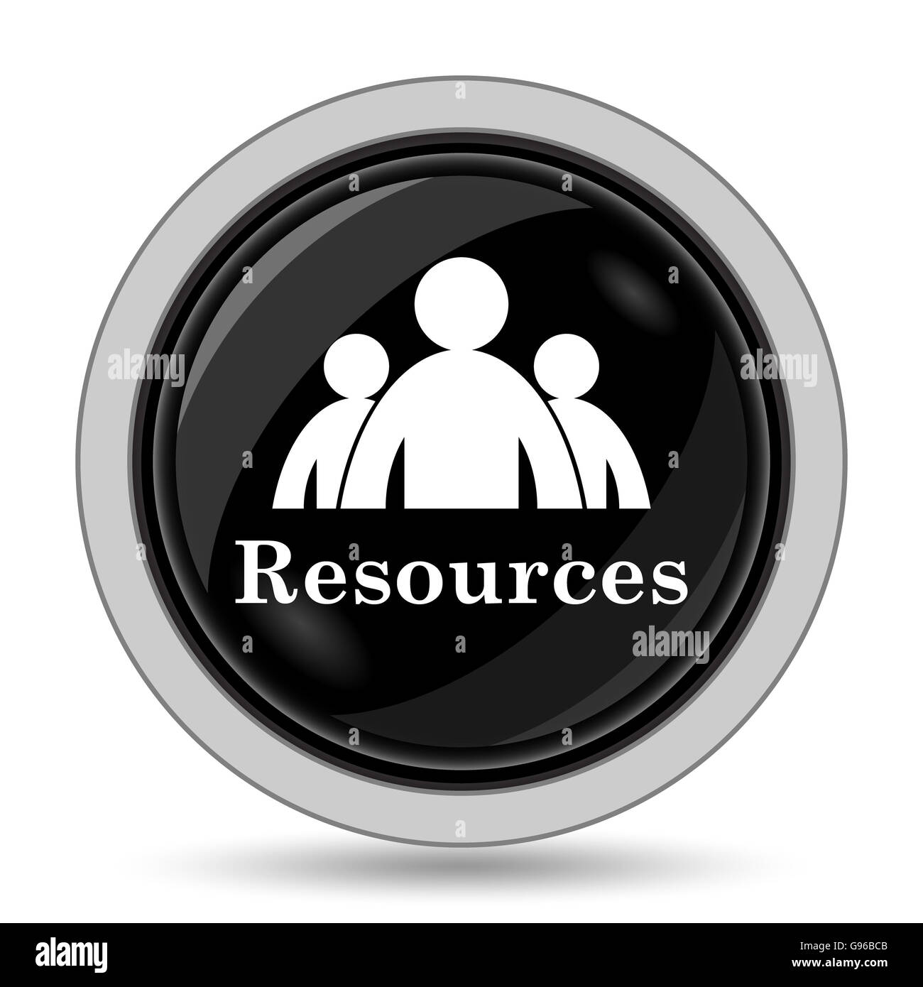 Resources icon. Internet button on white background Stock Photo - Alamy