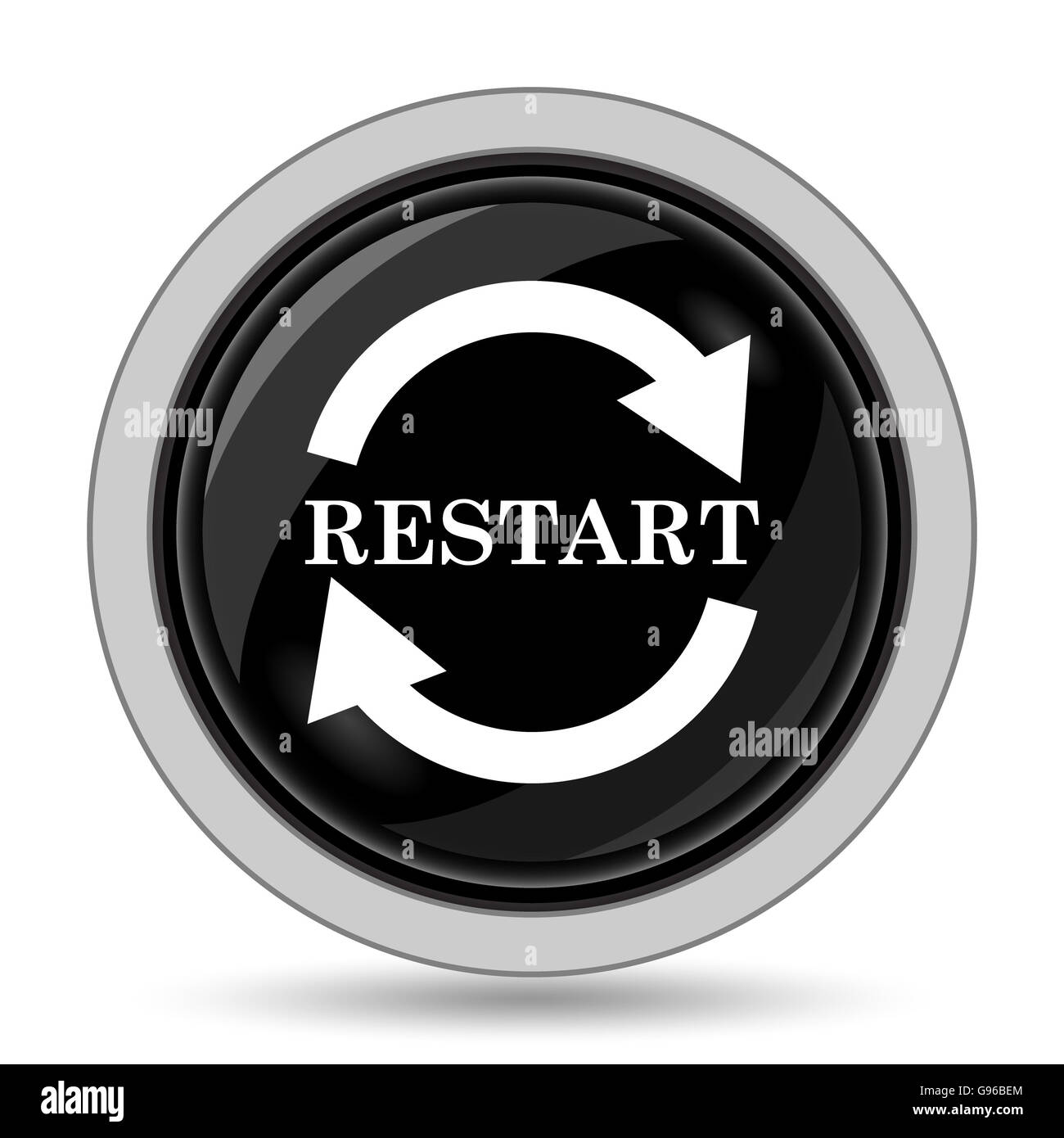 Restart icon. Internet button on white background Stock Photo - Alamy