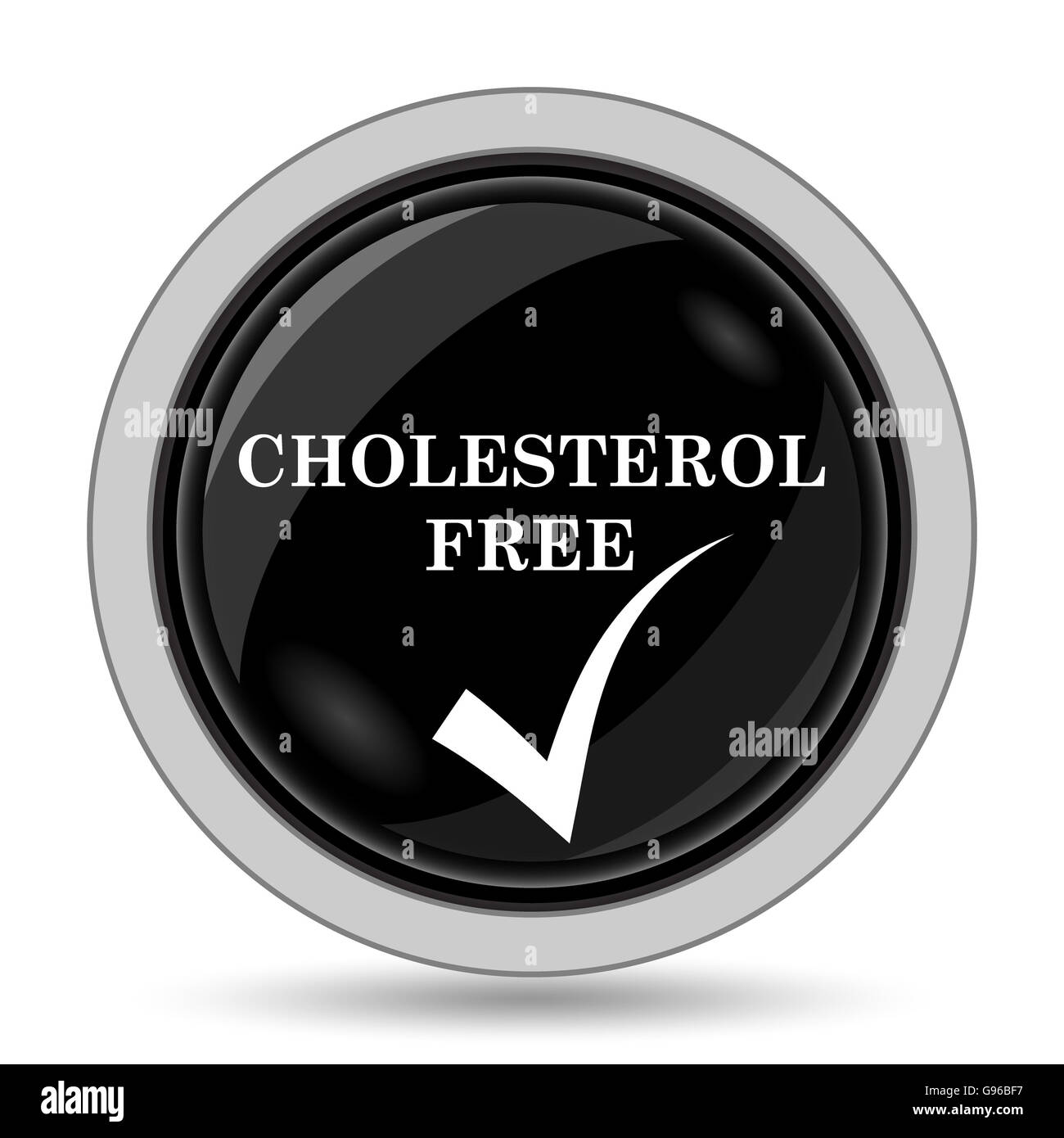 Cholesterol free icon. Internet button on white background Stock Photo ...