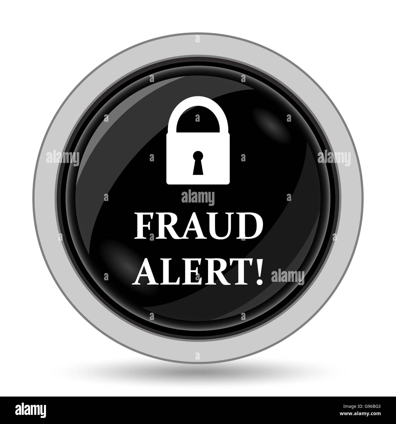Fraud alert icon. Internet button on white background Stock Photo - Alamy