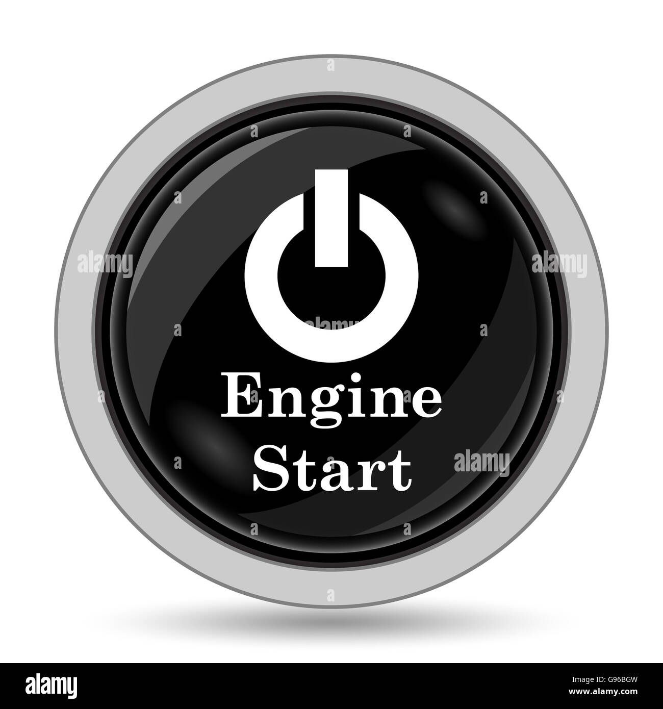 Engine start icon. Internet button on white background Stock Photo - Alamy